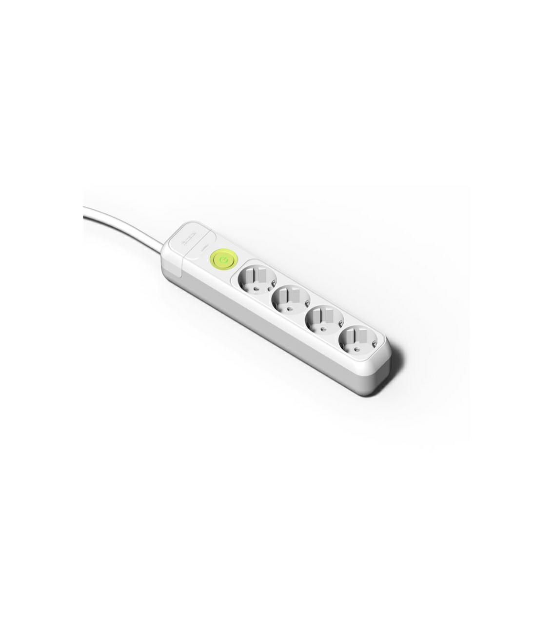 Base múltiple 4 enchufes 16A con USB y cable 1,5 mt